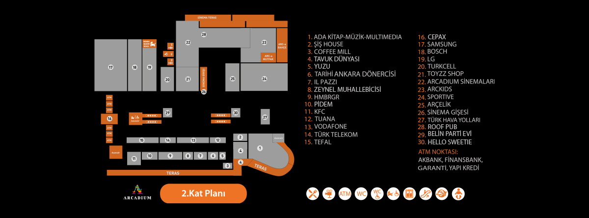 Arcadium AVM - Mağazalar